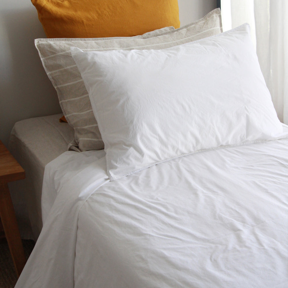 King Single White Cotton Duvet Cover | A&C Homestore