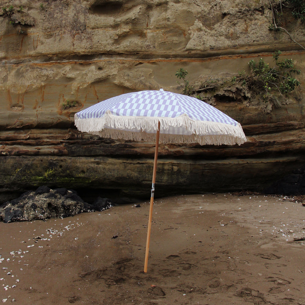 Checker Beach Umbrella - Orchid – A&C Homestore