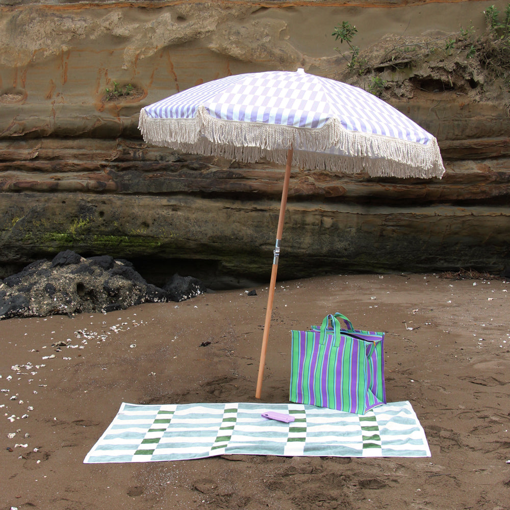 Checker Beach Umbrella - Orchid – A&C Homestore