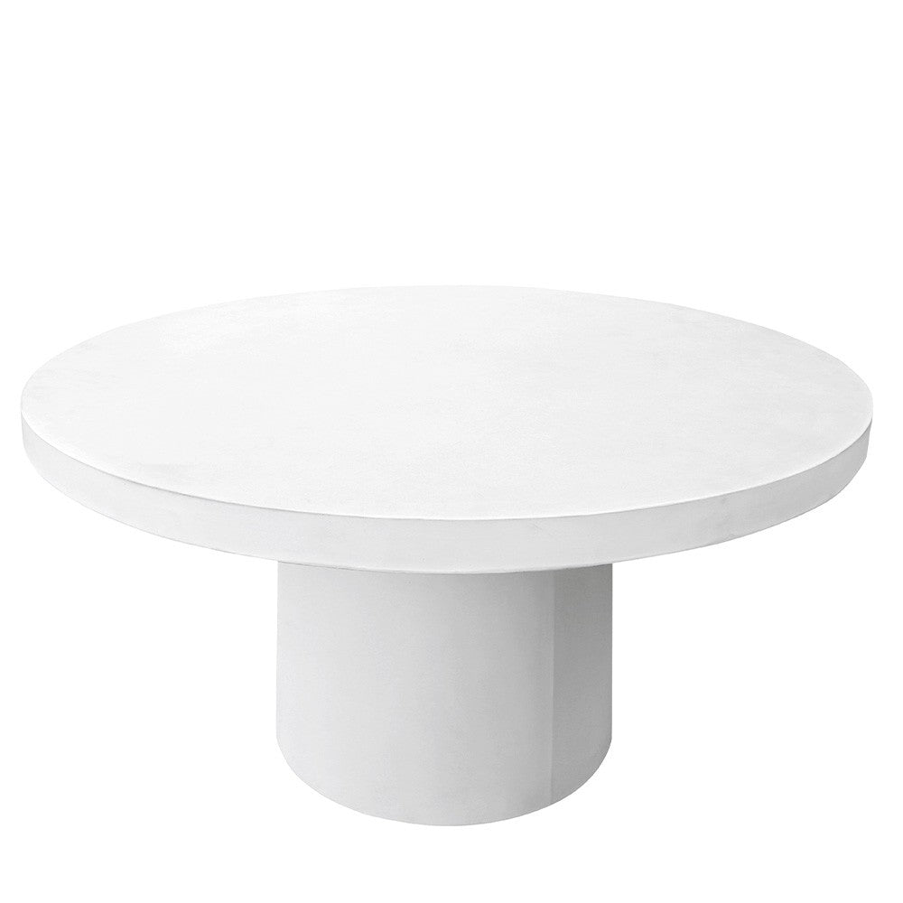 Milano Round Concrete Table - White – A&C Homestore
