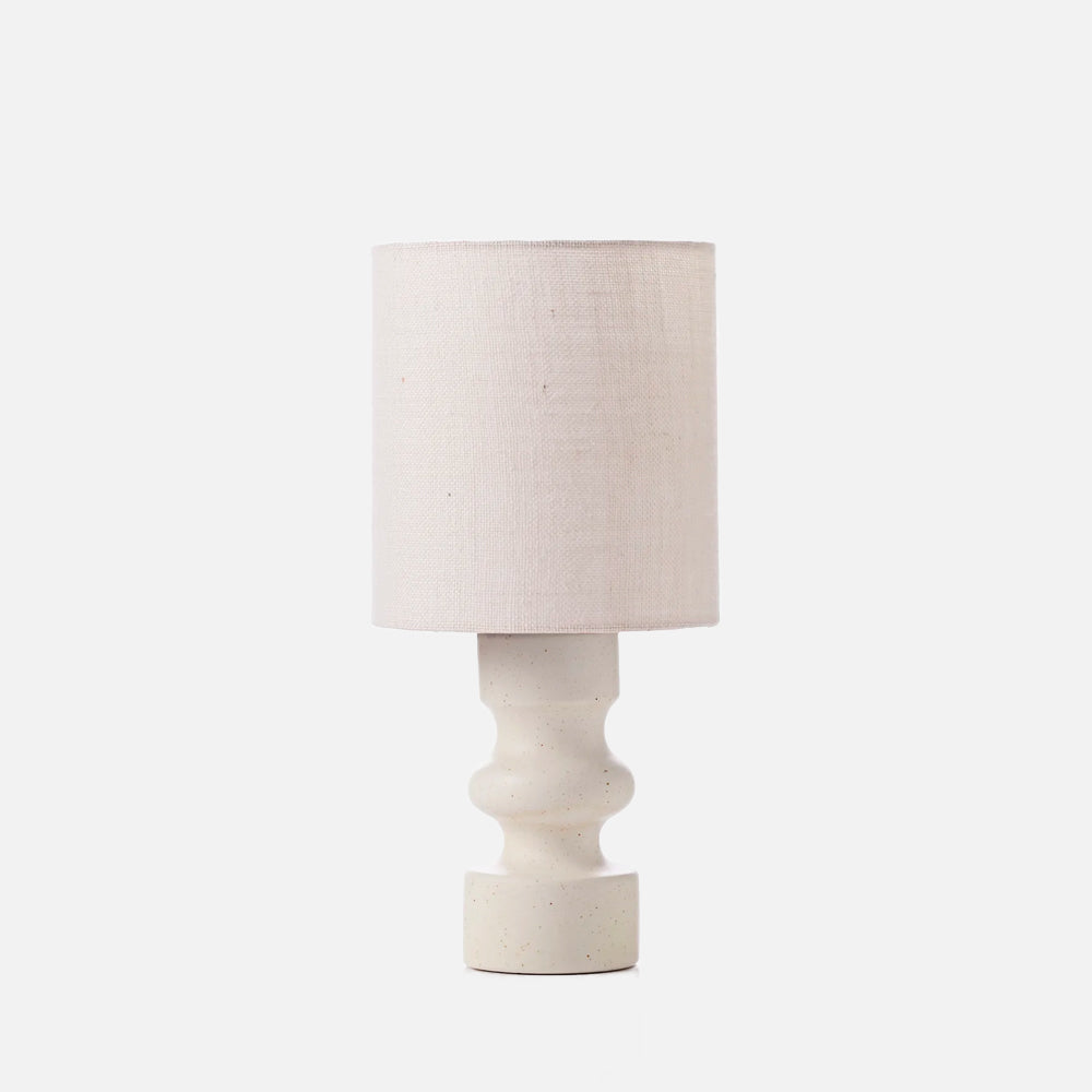 Venus Lamp - White Speckle with Vanilla Hessian Shade – A&C Homestore